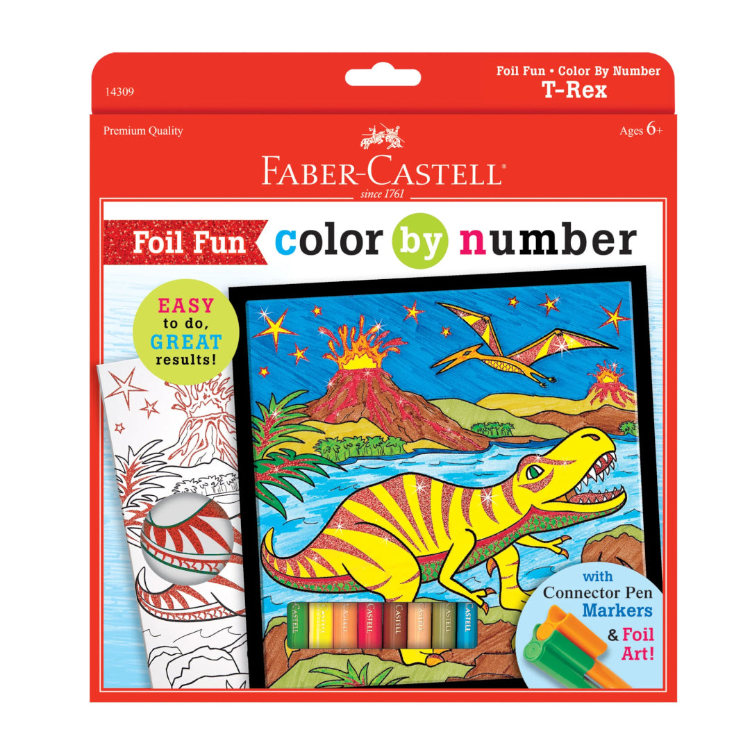 Faber Castell Set Pinta por Número T-Rex Foil Fun Rotuladores con Cone ...