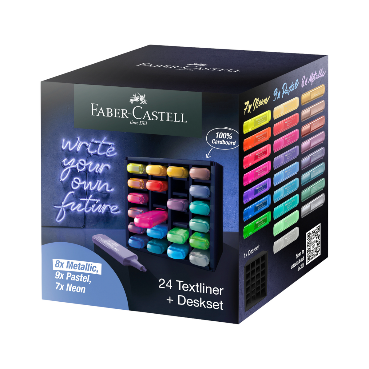 Faber Castell Resaltadores de Texto punta biselada de 24 piezas-Incluy ...
