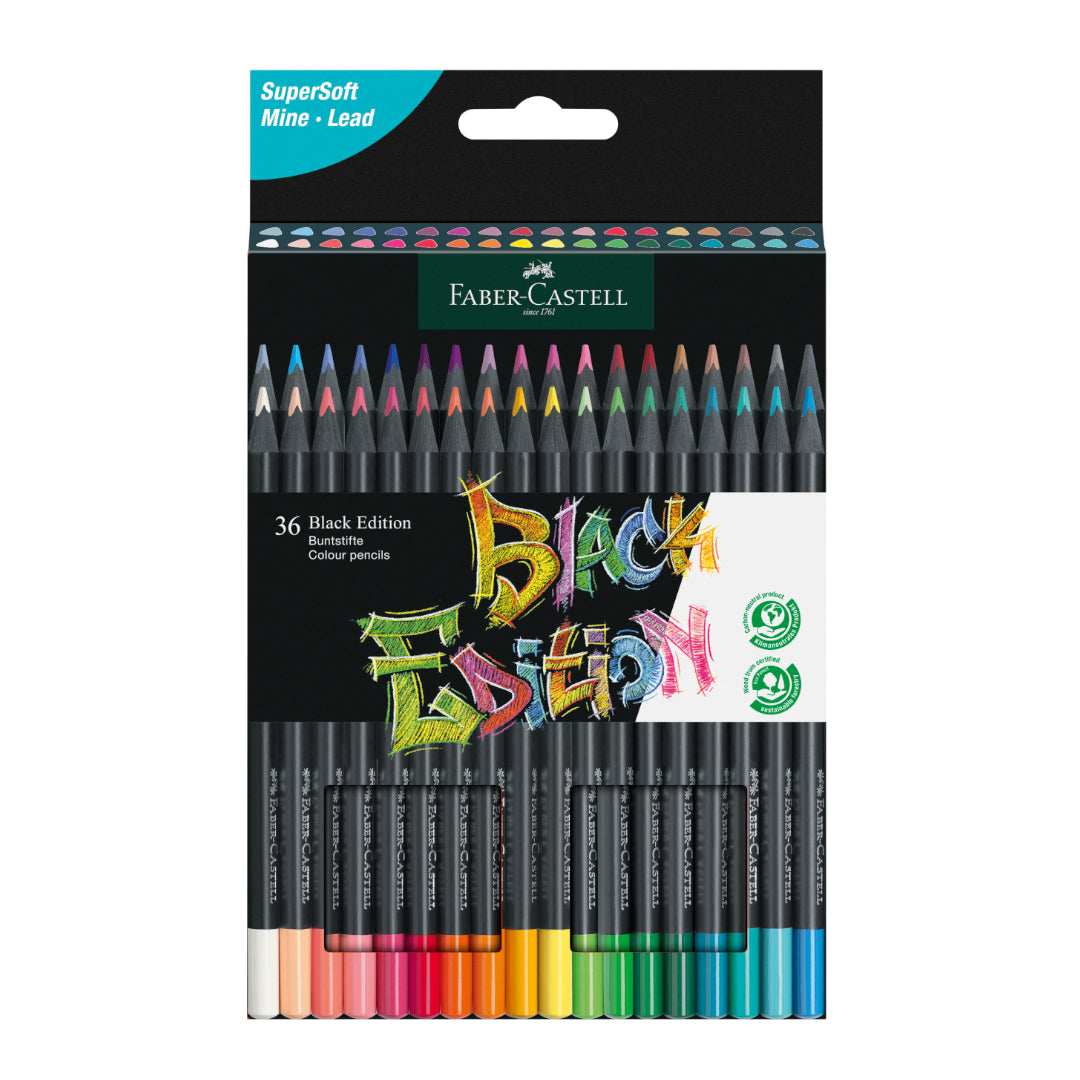 Colores Faber-Castell Supersoft Black Edition x 36 – Faber Castell Mexico